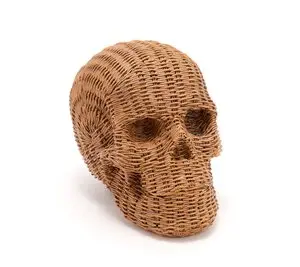 HOME REFLECTIONS 5.5' Wicker Resin Skull Decor - One-color