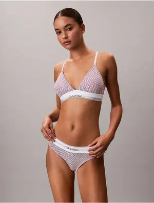Calvin Klein Icon Cotton Modal Lightly Lined Triangle Bralette - Stencil Heart / Spring Lilac