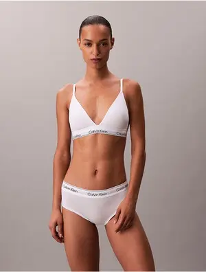 Calvin Klein Icon Cotton Modal Lightly Lined Triangle Bralette - White