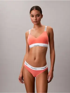 Calvin Klein Icon Cotton Modal Lightly Lined Bralette - Coral Pop