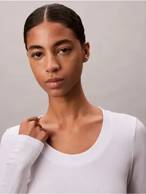 Calvin Klein Modal Stretch Rib Slim T-shirt - Brilliant White