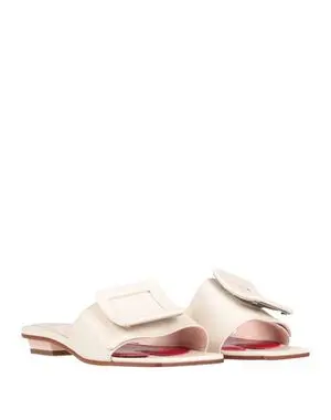ROGER VIVIER Leather Slide Sandals - White