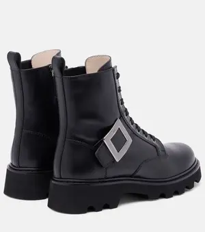 ROGER VIVIER Viv Rangers Leather Ankle Boots