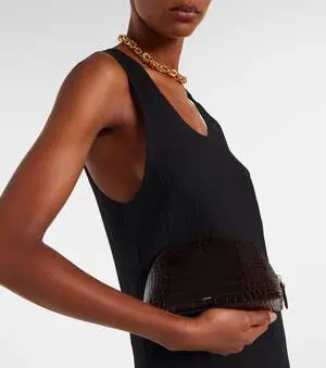 TOTEME Small Pouch In Croc-effect Leather - Brown