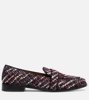 AQUAZZURA Martin Tweed Loafers Blackberry