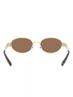 Tory Burch Oval-frame Logo Sunglasses - Gold
