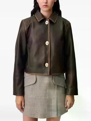 Claudie Pierlot Cropped Leather Jacket