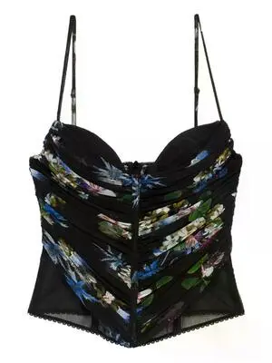 Blumarine Floral-print Ruched Top