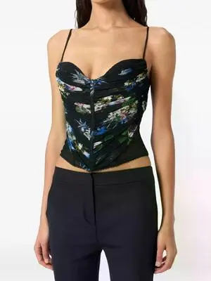 Blumarine Floral-print Ruched Top