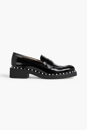 STUART WEITZMAN Reverie Embellished Leather Loafers