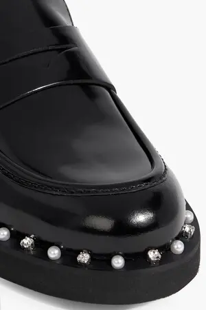 STUART WEITZMAN Reverie Embellished Leather Loafers