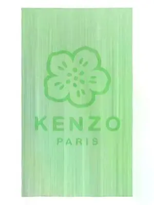 Kenzo Flower-logo Striped Towel - Green