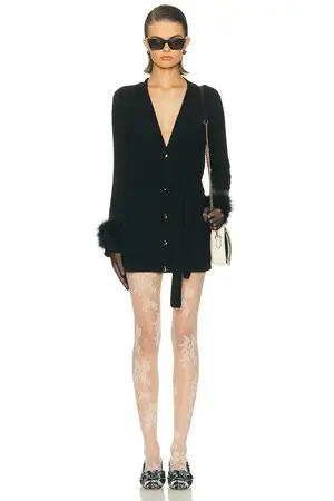 Valentino Garavani Feather Cuff Cardigan