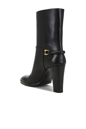 Saint Laurent Chemena Leather Boots - Nero