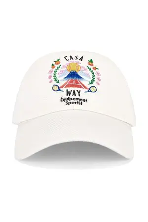 Casablanca Casa Way Mountain Embroidered Cap - White