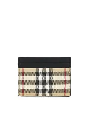 Burberry Sandon Vintage Check Cardholder In Brown - Archive Beige