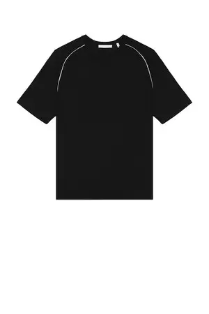 Helmut Lang Contrast Tee In Black - Black & Ivory