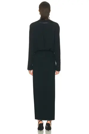 Attico Long Sleeve Midi Dress - Black