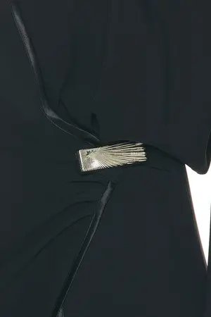 Attico Long Sleeve Midi Dress - Black