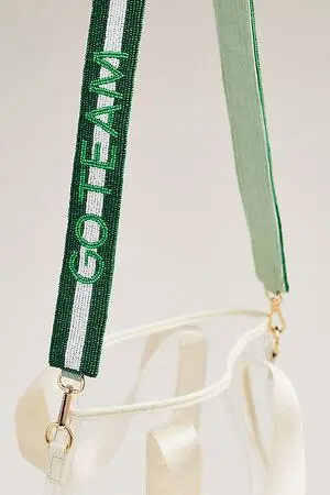 Anthropologie Beaded Bag Strap - Green
