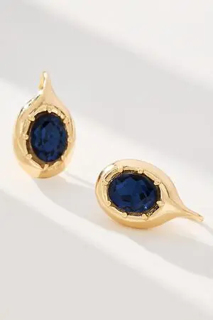 Anthropologie Crystal Fishhook Earrings - Sapphire