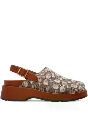 COACH Slingback Jacquard Flat Mules - Neutrals