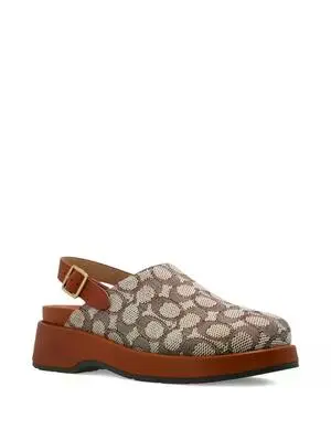 COACH Slingback Jacquard Flat Mules - Neutrals