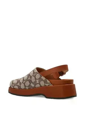 COACH Slingback Jacquard Flat Mules - Neutrals