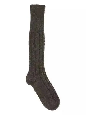 MAISON MARGIELA Bootleg Fleece Wool Socks - Brown