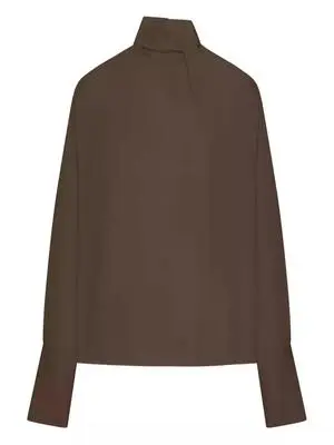 TOM FORD High-neck Blouse - Brown