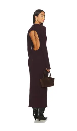 Helmut Lang Open Back Rib Dress - Eggplant