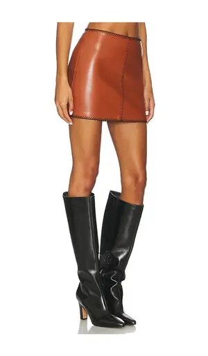Amanda Uprichard Ginger Faux Leather Skirt