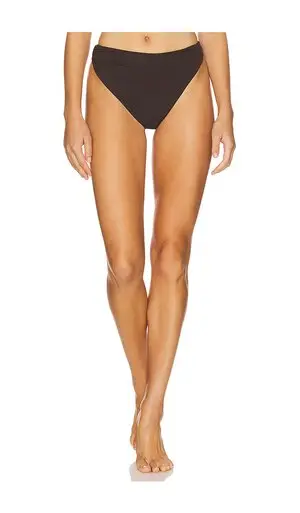 ANEMOS Asymmetric Draped Bikini Bottom - Espresso