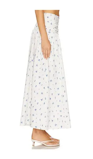 WeWoreWhat Ruched Waist Midi Skirt