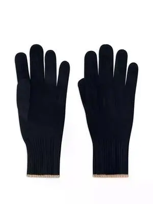 Brunello Cucinelli Ribbed-cuff Gloves - Blue