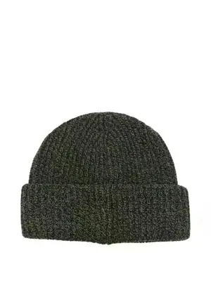 Moncler Logo-patch Ribbed-knit Beanie - Green