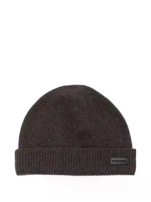 Emporio Armani Ribbed-knit Cashmere Beanie - Brown
