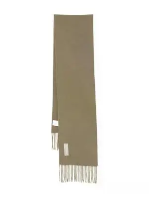 Our Legacy Fringe-edges Wool Scarf - Green