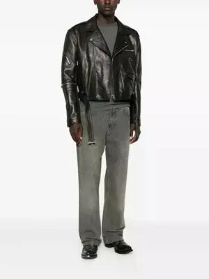 Rick Owens Belted Leather Jacket
