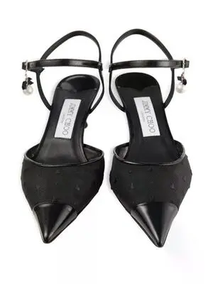 JIMMY CHOO Aren Slingback Pumps With Pearl Charm