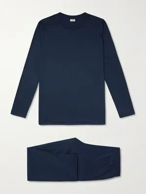 Zimmerli Sea Island Cotton Pyjama Set - Blue