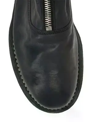 Guidi Zip-front Round-toe Boots - Black