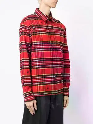 Off-White Tartan-check Logo-embroidered Shirt