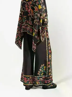 La DoubleJ High-waisted Printed Palazzo Trousers - Black