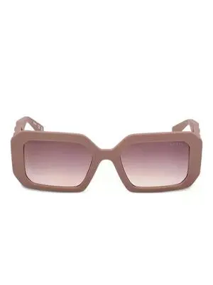 Guess Chain-embellished Rectangle Sunglasses - Neutrals