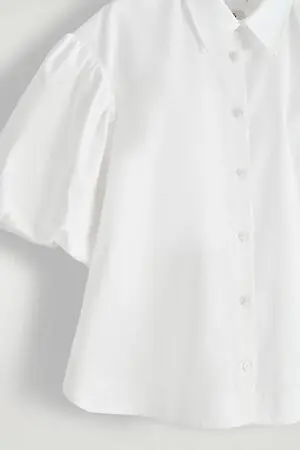 Cos Puff-sleeve Cotton Shirt