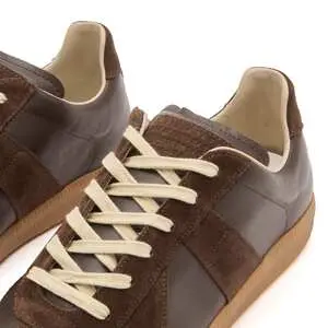 MAISON MARGIELA Replica Sneaker In Nappa Leather And Suede - Brown