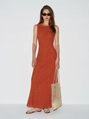 REFORMATION Prescott Maxi Dress - Orange