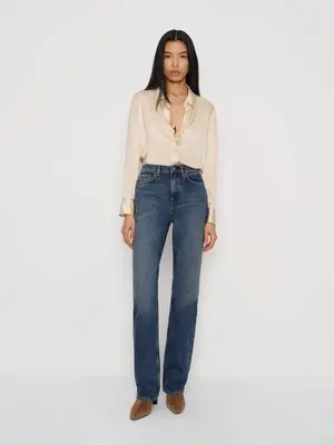 REFORMATION Harriet High Rise Relaxed Straight Jeans - Blue