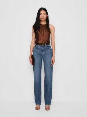 REFORMATION Harriet High-rise Relaxed Straight Jeans - Blue